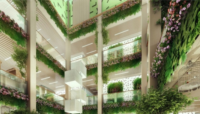 Elastični drveni neboder napravljen od fleksibilnih kocki ...